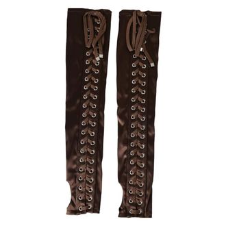 Dolce & Gabbana unisex, Accessoires, Brun, Taille: ONE Size Acetate Lace Up Fingerless Gloves