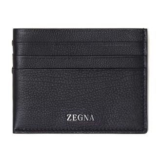 Ermenegildo Zegna Homme, Accessoires, Noir, Taille: ONE Size Porte-cartes &agrave; six compartiments en cuir Second Skin