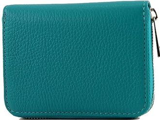 modamoda.de P04 Portefeuille pour femme, en cuir véritable, court, style italien, turquoise, Small