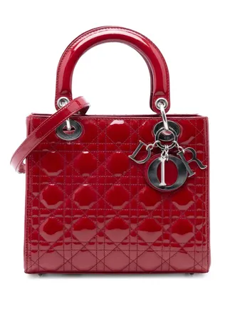 Dior sac cabas Cannage Lady Dior m&eacute;dium (2011) - Rouge