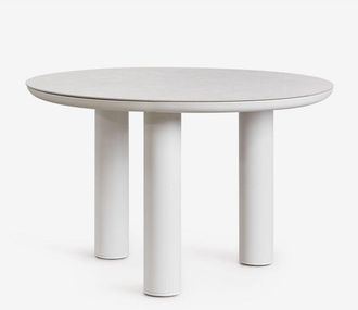 Sklum Sklum - Runder Esstisch Ø120 cm aus Keramik und Aluminium Arken Creme-Beige