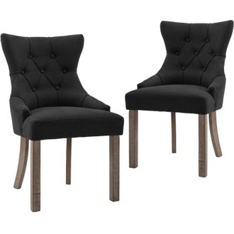 vidaXL Esszimmerst&uuml;hle 2 Stk. Schwarz Stoff Vidaxl