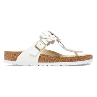 Birkenstock Sandales Gizeh Flower Embellishment Cuir Naturel BIRKENSTOCK