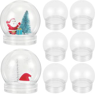 Aboofan 20 St&uuml;Ck Weihnachts-Schneekugeln Aus Kunststoff Zum Basteln, 150 Ml Bef&uuml;Llbare Schneekugeln Mit Schraubverschluss, Basteln Sie Ihre Eigene Schneekugel