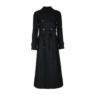 Harris Wharf London Long Raglan Trench aus leicht gewalkter Wolle - - Coats - Damen - Schwarzk - M