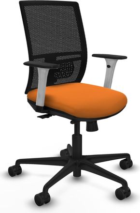 Piqueras y Crespo Home Office Ambossessel mit wei&szlig;en und schwarzen Armlehnen, h&ouml;henverstellbare Lendenwirbelst&uuml;tze, ausgestattet mit Syncro/Traslack und Schneideschaum,