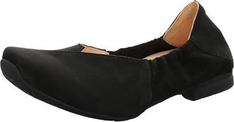 Think Damen GAUDI chromfrei gegerbte nachhaltige Halbschuhe, SCHWARZ 0000