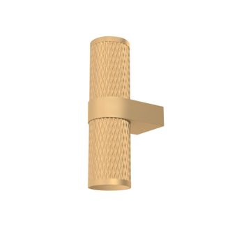 Licht-Erlebnisse Up Down Wandleuchte Aluminium in Gold Wohnzimmer B&uuml;ro K&uuml;che Flur B:6,5 cm GU10 bis 10 W Modern stilvolle Wandlampe 2-flammig DUNO