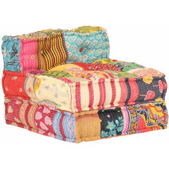 vidaXL Canap&eacute; modulaire Canap&eacute; Pouf de salon, Patchwork Tissu Vidaxl