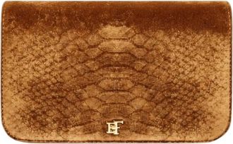 Elisabetta Franchi Sac bandouli&egrave;re en velours - Femme - Accessoires - Brun - Taille: ONE Size