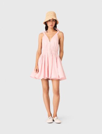 Maje Kurzes Ausgestelltes Baumwollkleid - Rosa - Gr&ouml;&szlig;e 34 - Maje