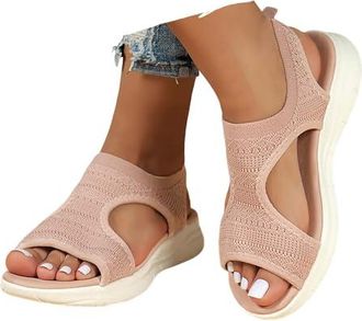 Generic Sandales orthop&eacute;diques larges pour femme avec soutien de la vo&ucirc;te plantaire - Sandales compens&eacute;es &agrave; ressort pour fasciite plantaire - Chaussures de ma