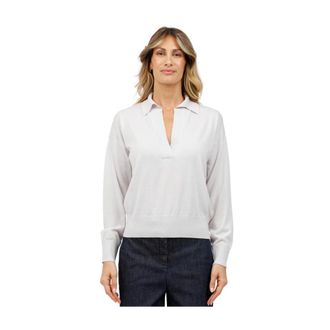 Alpha Studio Polo mit weitem Ausschnitt - - Knitwear - Damen - Grau - L