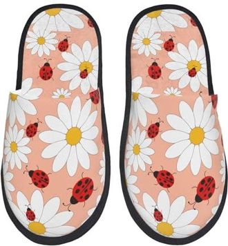 Generic Chaussons Femme Homme Imprimé Fleur Et Insect Chaussons Confort Doux Pantoufles À La Maison, Pour Fête, Hommes, Femmes, M