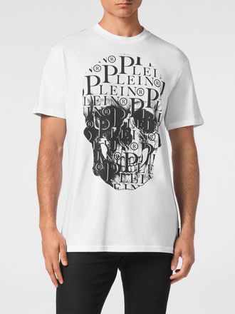Philipp Plein T-shirt en coton avec imprim&eacute; t&ecirc;te de mort et logo Hexagon