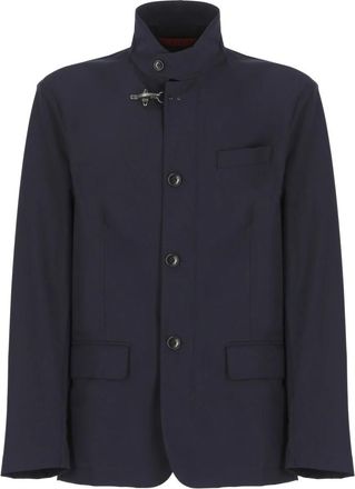Fay Homme, Vestes, Bleu, Taille: 2XL Veste Bleue avec Col et Poches