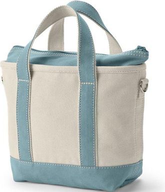 Lands End Canvastasche mit Zipper, Damen, Größe:null regular, Weiß, Baumwolle, by Lands End