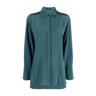 Joseph Femme, Blouses et Chemises, Vert, Taille: 36 FR Blouse Audacieuse en Crêpe de Soie