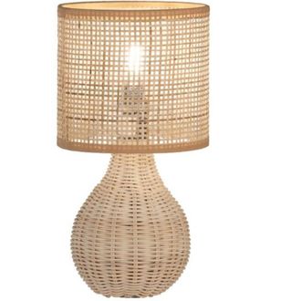 Fischer & Honsel Lampe &agrave; poser NATURE E14 1x25W bois de vigne, corde de vigne naturelle H: 31cm &Oslash;16cm avec interrupteur cordon