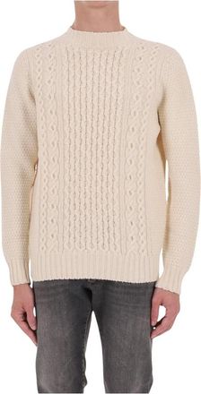 Drumohr Lupetto Aran - Homme - Pulls - Beige - Taille: L