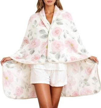 Generic Poncho Femme Hiver Chaud Chale Femme Hiver Chaud Cape Femme Effet enveloppant Couverture Portable Polaire Douce Pour Sieste Voyage &Eacute;tudiant Toute Sais