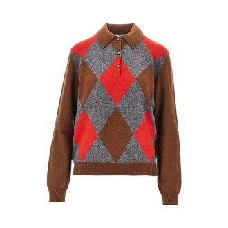 Prada Cashmere lozenge polo sweater Woman 38