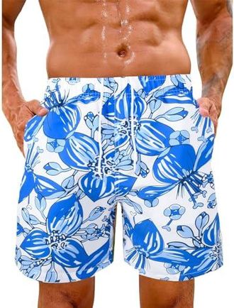 Generic Short de bain d&eacute;t&eacute; pour homme - Paysage d&eacute;t&eacute; insolite - Impression num&eacute;rique avec taille &eacute;lastique - Short de plage d&eacute;contract&eacute; et doux - Pantalon de 