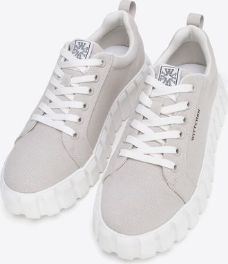 Wittchen Damen Plateau-Sneaker, graues Textilmaterial