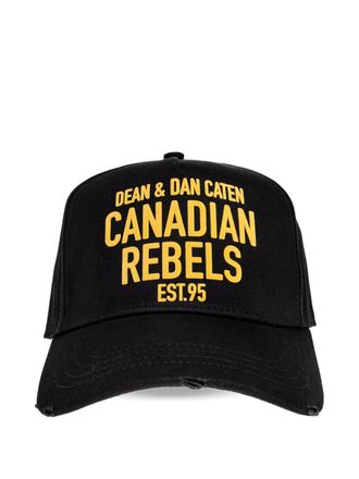 Dsquared2 Baseballkappe im Distressed-Look - Schwarz