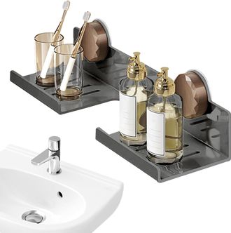 Generic Duschregal - Rostfreie Eck-Duschregale, bohrfreie Wandk&ouml;rbe, Saugnapf, abnehmbarer Karbonstahl-Organizer f&uuml;r Parf&uuml;m-Display, W&auml;sche, K&uuml;che, WC