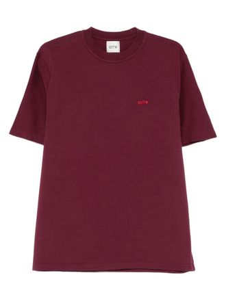 Arte T-Shirt mit Logo-Stickerei - Rot