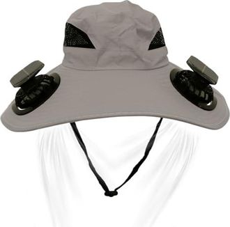 Generico Chapeau de ventilateur aliment&eacute; par &eacute;nergie solaire, chapeau de p&ecirc;che UPF50 en plein air - protection solaire portable respirant unisexe pour voyage s