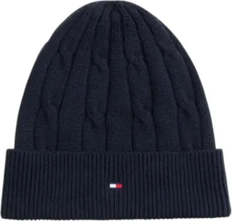 Tommy Hilfiger Bonnet en maille torsad&eacute;e essentiel - Homme - Accessoires - Bleu - Taille: L/Xl