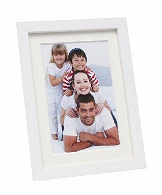 Deknudt Frames S223K1 Cadre Photo Basic avec Passepartout Bois Moulure Haut Blanc 50 x 70