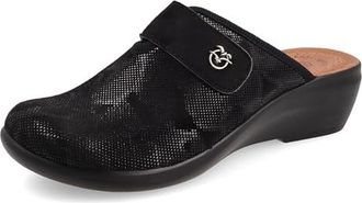 FLY FLOT Sandales pour femme stretch adaptative, déchirure réglable, semelle intérieure rembourrée anti-choc en cuir, semelle en polyuréthane 5 cm, noir, 38 EU