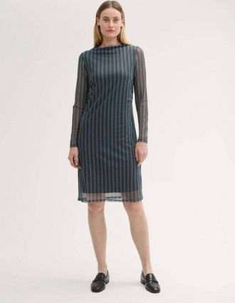 Tom Tailor Sommerkleid Kleider & Jumpsuits Mini Mesh-Kleid mit langen &Auml;rmeln