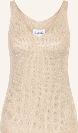 Joseph Ribkoff Stricktop Mit Schmucksteinen Und Glitzergarn beige