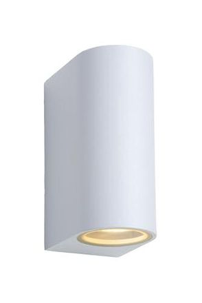 Lucide Lucide ZORA-LED - Spot Mural Extérieur - LED Dim. - GU10 - 2x5W 3000K - IP44 - Blanc