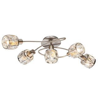 Globo Lighting Decken Leuchte Arme gebogen Glas Kristall Wohn Ess Zimmer Lampe Chrom Strahler Globo 54356-5