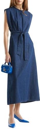 Benetton Vestito 4pmvdv084 Robe, Bleu, M Femmes