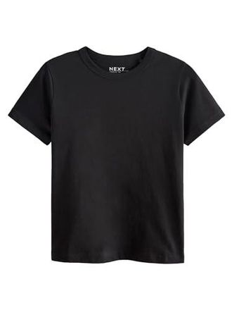 Next Femme T-Shirt Basique Pur Coton rayé Ras du Cou à Manches Courtes Noir 40