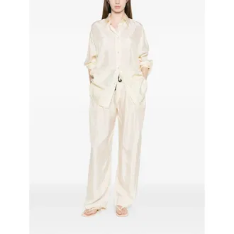 Barena Striped Viscose Trousers - Yellow
