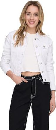 Only Onlwonder DNM Jacket Noos Veste en Jean, Blanc, S Femmes