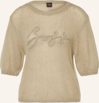 HUGO BOSS Strickshirt Farezza Mit Mohair gruen