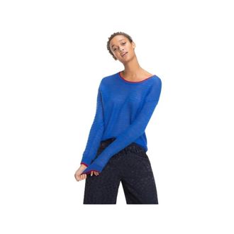 Tommy Hilfiger Gerippter Pullover - - Knitwear - Damen - Blau - M