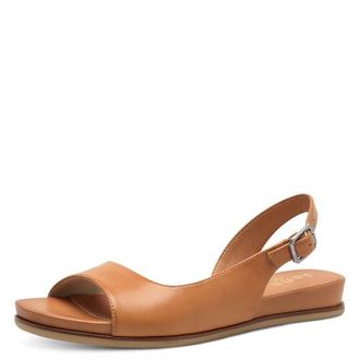 Jana sandales femme plates avec bride r&eacute;glable vegan, Tan, 37 EU