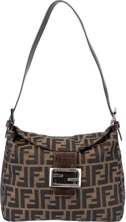 Fendi Crossbody Bags - Fendi FF Monogram Baguette Buckle Handbag - Gr. unisize - in Braun - f&uuml;r Damen