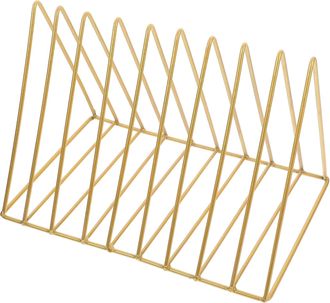 Vosarea Metall Buchhalter Dreieckiger Desktop Organizer aus Eisen Stabiles Aufbewahrungsregal für Bücher Magazine Zeitschriften Vielseitiger Schreibtisch Orga