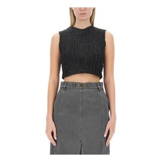 Patou Femme, Tops, Noir, Taille: 36 FR Smock Cropped Top