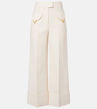 Valentino Weite Hose VGold aus Crepe Couture